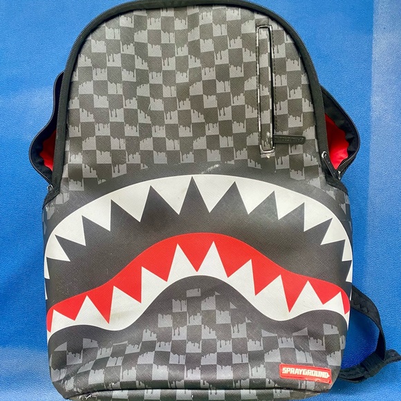Sprayground | Bags | Sprayground Checkered Black And Red Shark Backpack ...